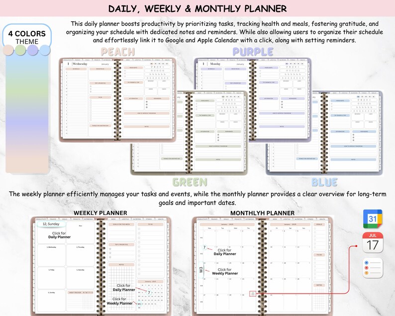 Digital Planner 2024 2025 Dated Digital Planners Goodnotes Planner iPad ...