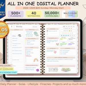 All-in-one Digital Planner 2024, 2025, Digital Planner, Weekly, Daily ...