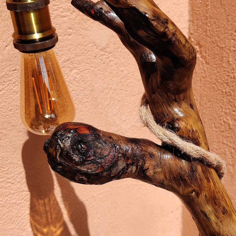 Rustic Wood Lamp - Etsy