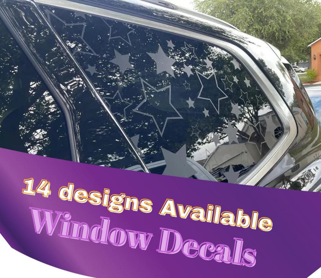 Many Designs - ONE (1) Car Window Sticker Back Window Design Auto Vinyl ...