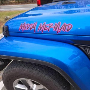 Custom Two-color Hood Vinyl Decals - 20"x3.5" Personalized Text (set of ...
