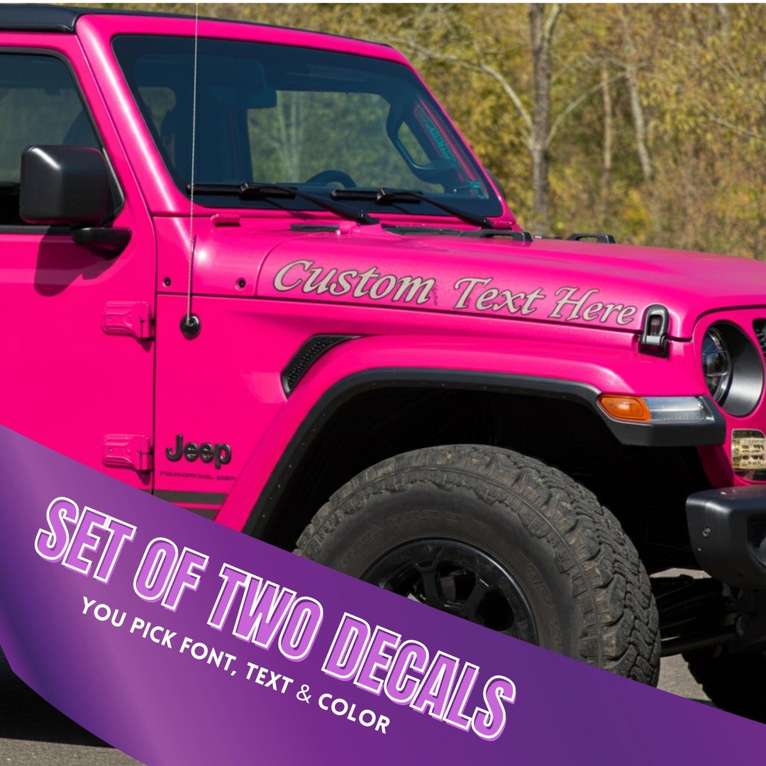 30" X 3.5" Pair of Custom Single Color Hood Vinyl Decals High-quality ...