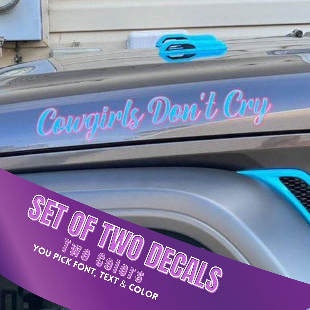 20" X 3.5" Pair of Custom Two Colors Hood Vinyl Decals High-quality ...