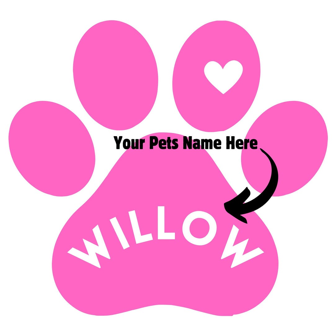 Custom Paw Print Vehicle Decal: Personalized Pet Name Sticker - Etsy