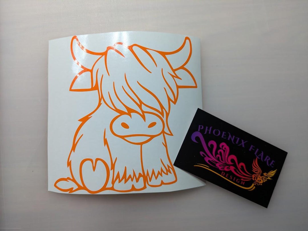 Highland Cow- Sticker Vehicle Vinyl Decal Auto Decal Sticker - Etsy