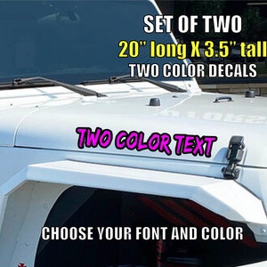 20" X 3.5" Pair of Custom Two Colors Hood Vinyl Decals High-quality ...