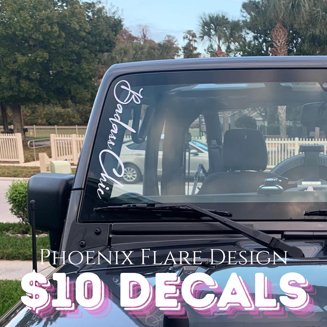 15 X 3.5 Custom Windshield Vinyl Decal Sticker Personalized Text Car ...