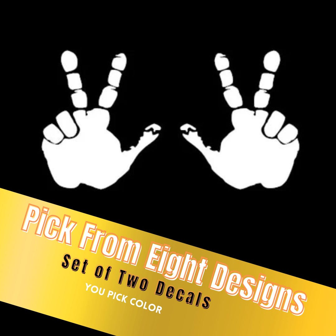 Pair of Hand Wave Peace Wave Decal for Side Mirrors- Wave Decal - Hand ...