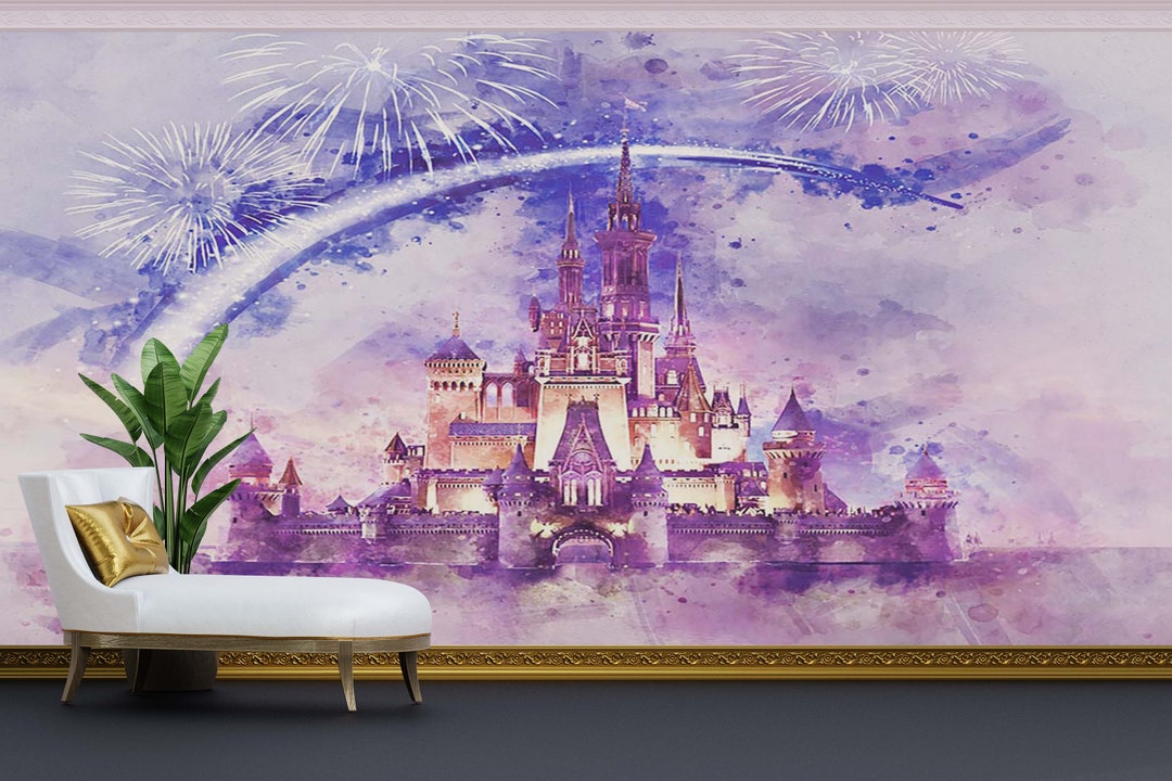 Disney Walpaper,cinderella Castle Wallpaper,modern Wall Painting ...
