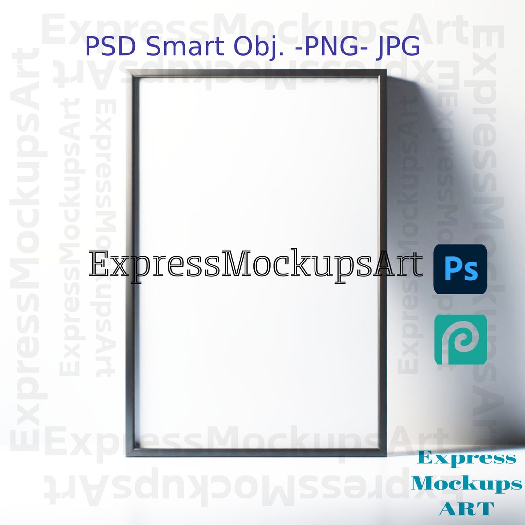 Thin Black Frame Mockup PSD Template, Black Frame Mockup A4, Minimalist ...