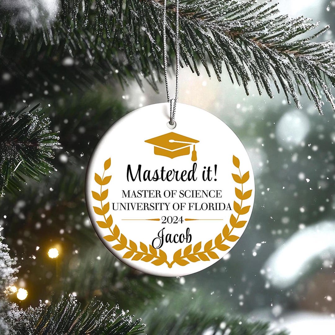 Personalized Masters Degree Graduation Ornament, Collage Degree ...