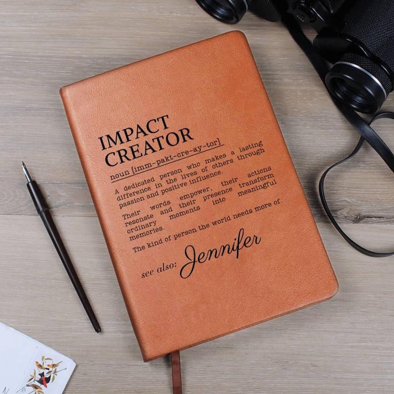 Personalized Vegan Leather Journal: Impact Creator Gift for Teacher ...