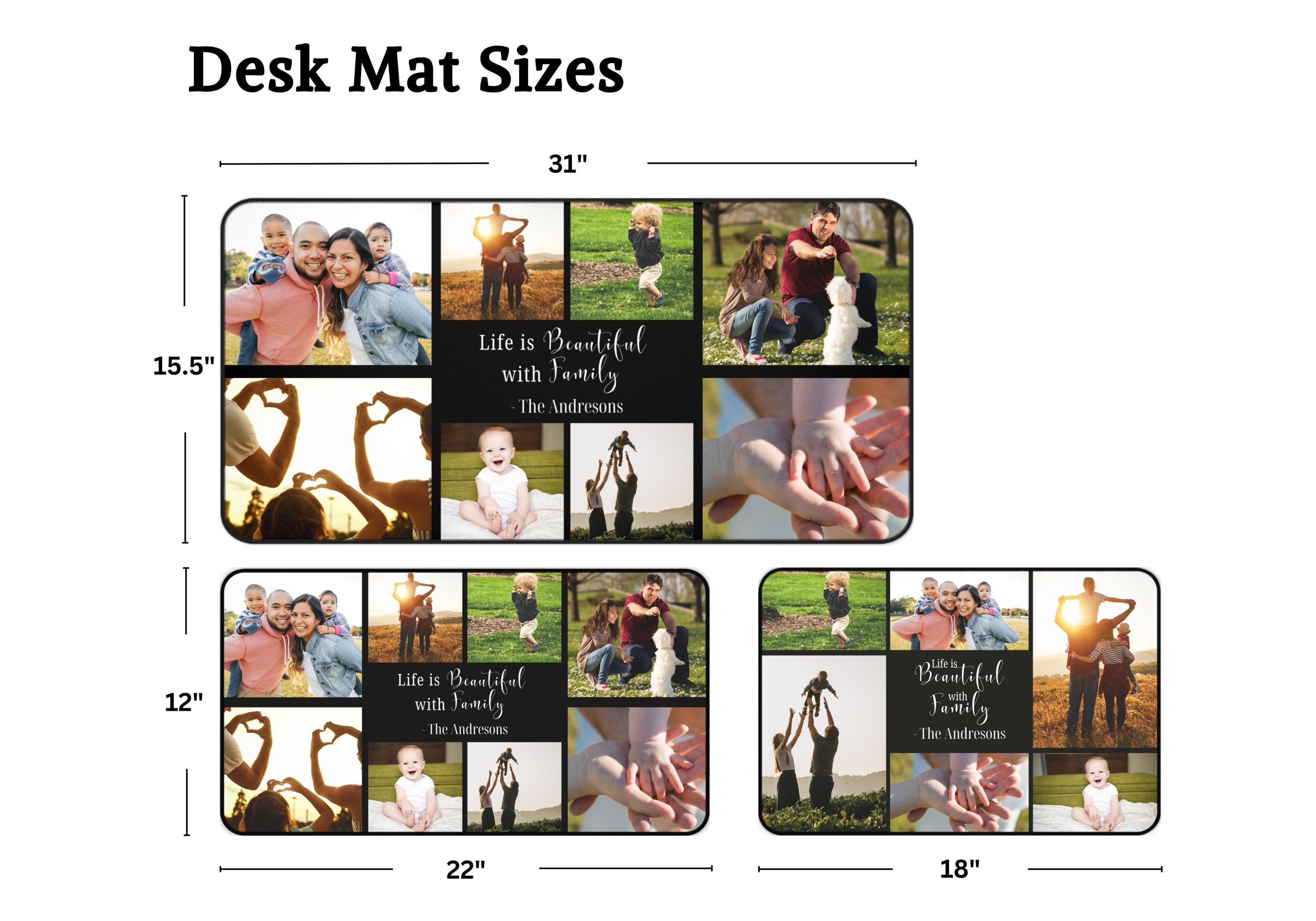 Photo Collage Desk Mat, Large Desk Mat, Personalized Desk Decorations ...