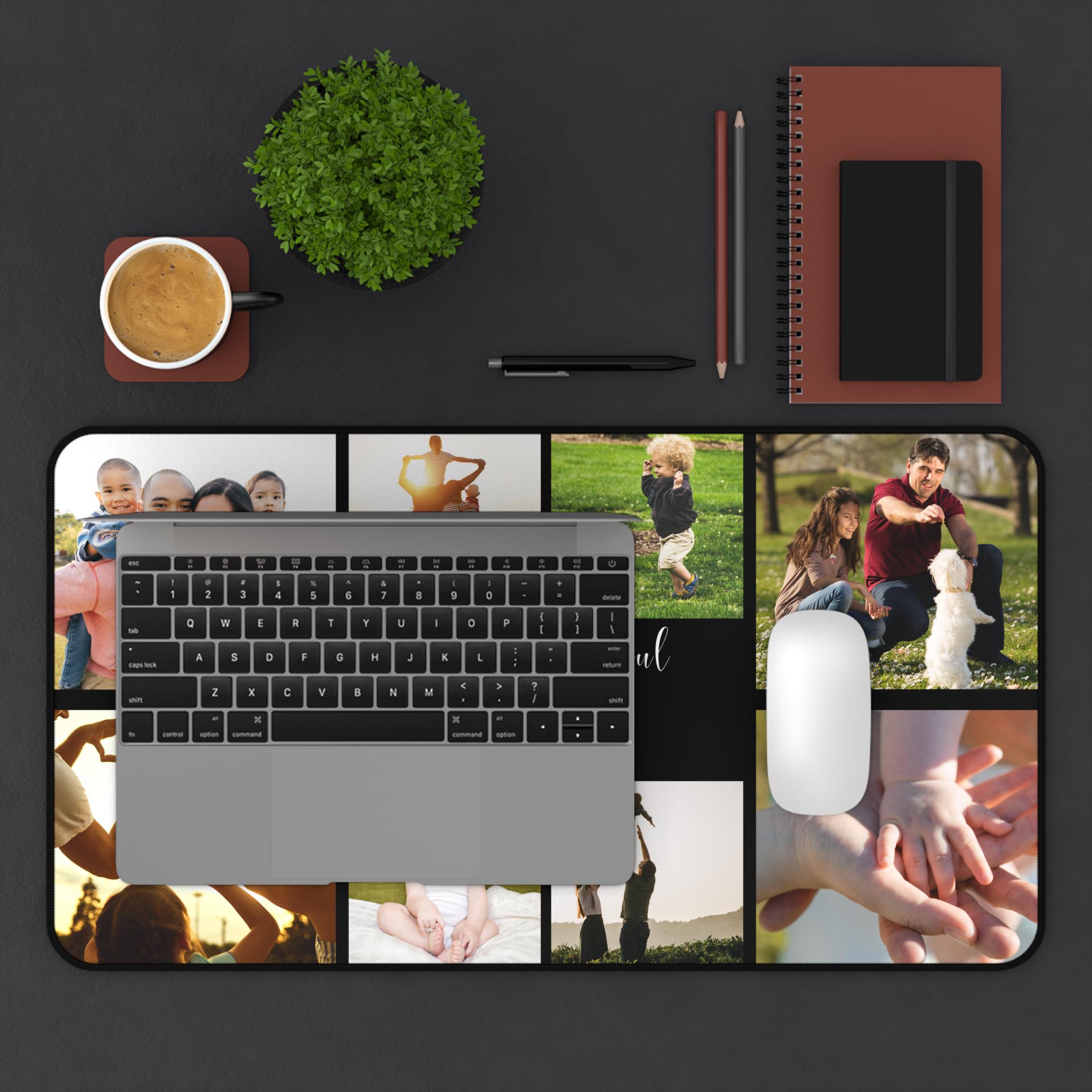 Photo Collage Desk Mat, Large Desk Mat, Personalized Desk Decorations ...