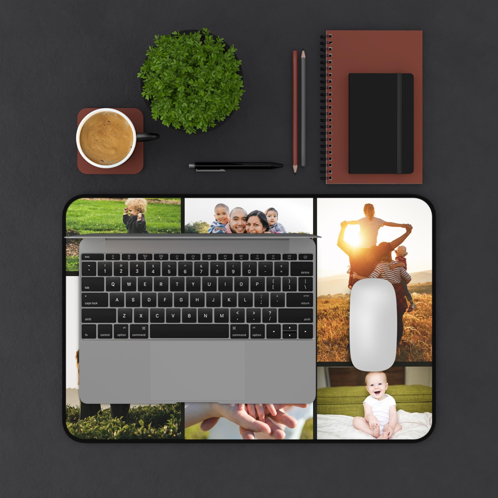 Photo Collage Desk Mat, Large Desk Mat, Personalized Desk Decorations ...