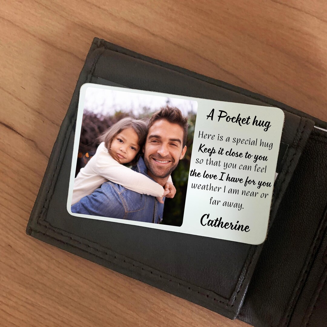 Personalized Pocket Hug, Photo Metal Wallet Card, Sentimental Gifts for ...