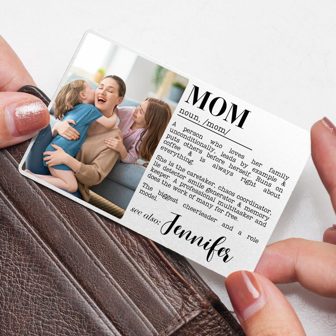 Personalized Mom Definition Wallet Card: Engraved Aluminum Keepsake - Etsy
