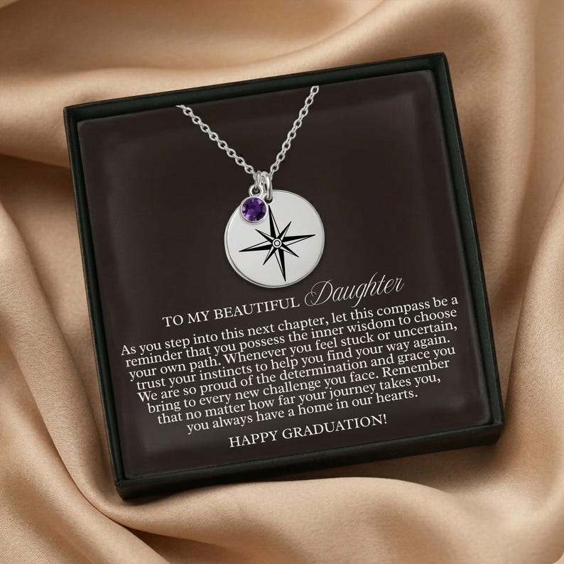 College Graduation Gift for Daughter, Personalized Birthstone Engraved ...