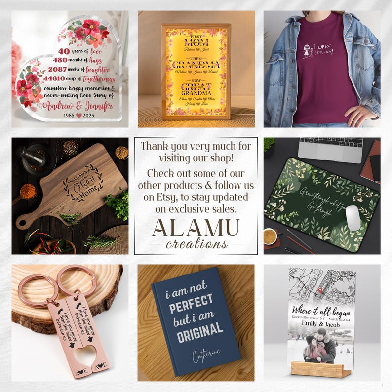 Personalized Mom Photo Collage Desk Mat With Kids Name, Large Desk Mat ...