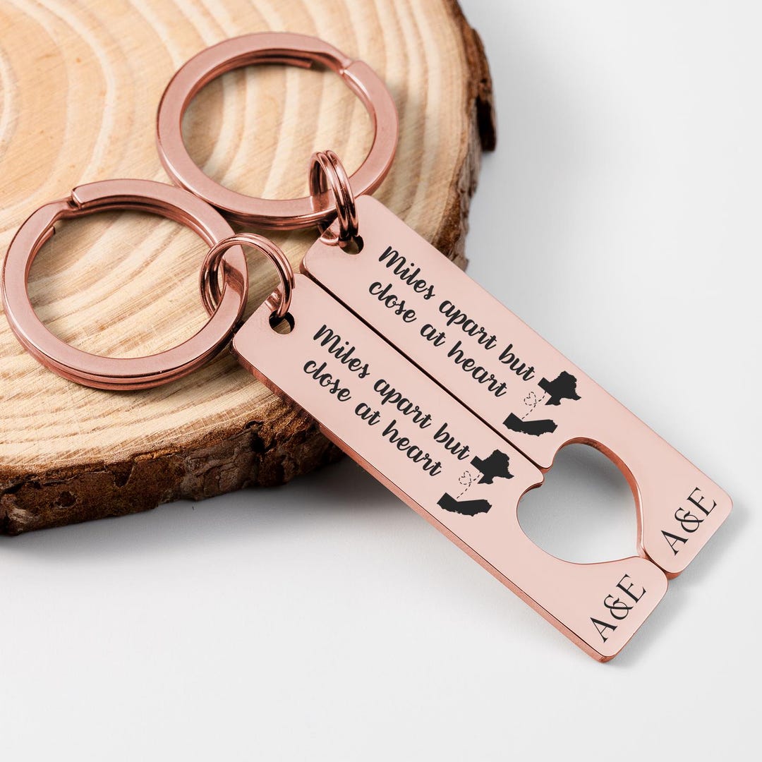 Custom Couples Keychain, Long Distance Relationship Gift for Boyfriend ...