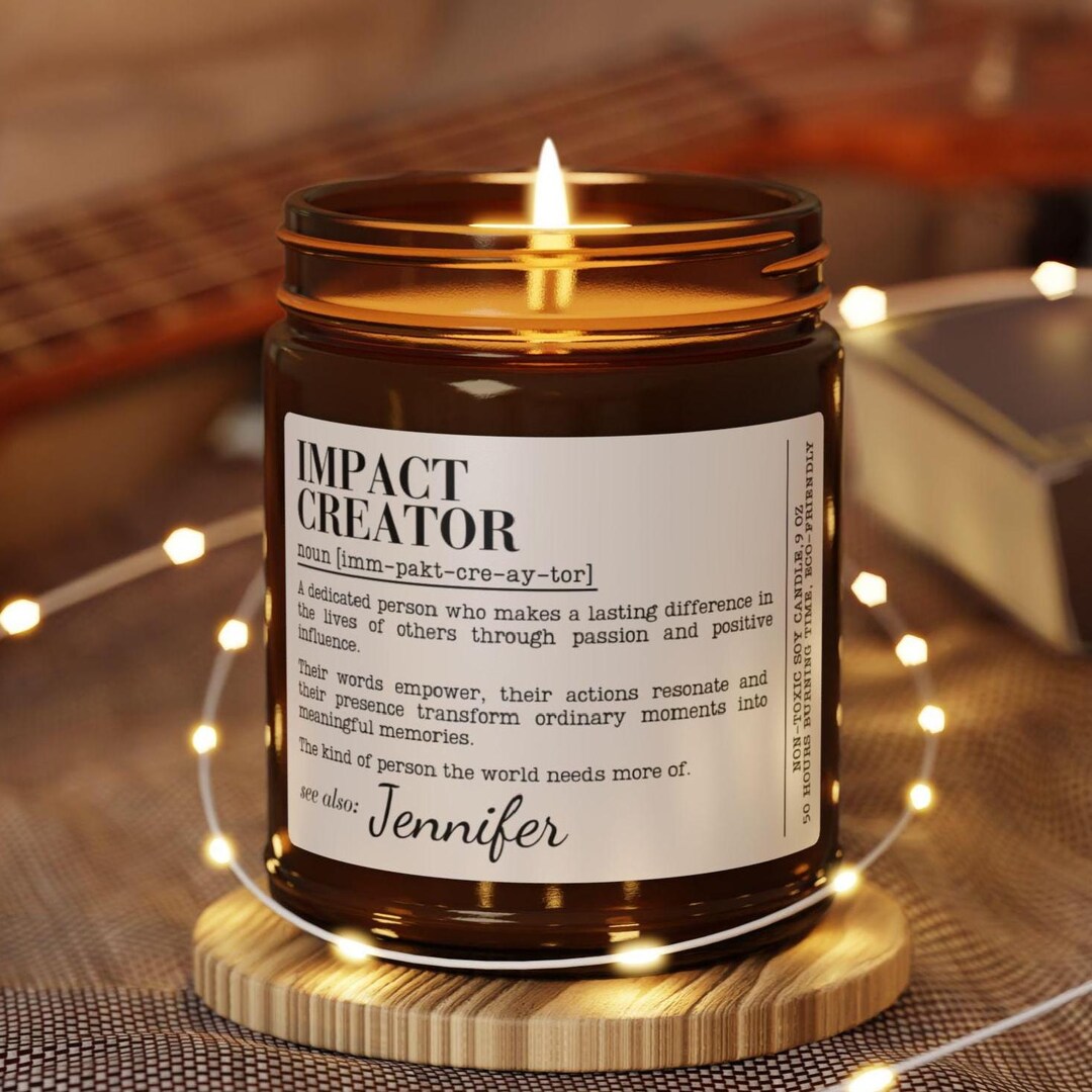 Personalized Impact Creator Soy Wax Candle - Unique Teacher Candle Gift ...