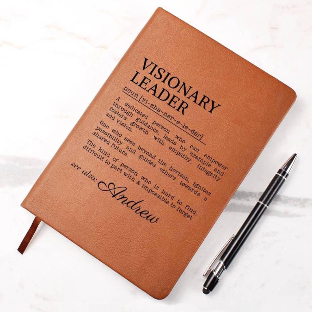Personalized Vegan Leather Journal: Visionary Leader Gift for Coworker ...