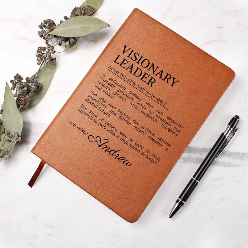 Personalized Vegan Leather Journal: Visionary Leader Gift for Coworker ...