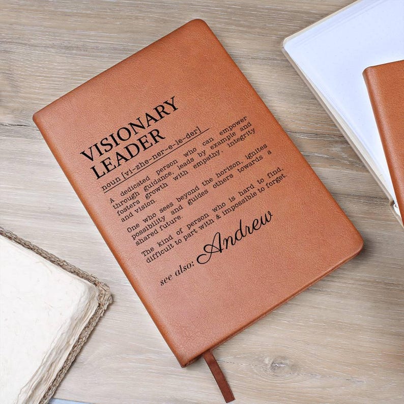 Personalized Vegan Leather Journal: Visionary Leader Gift for Coworker ...