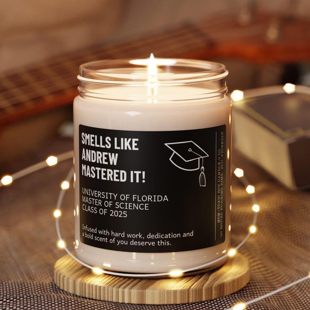 Personalized "mastered It" Graduation Soy Wax Candle – Masters Degree ...