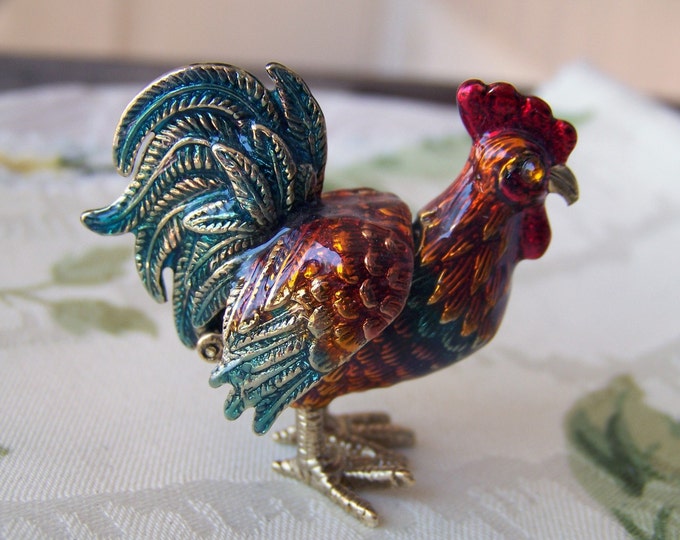 Monet Rooster Trinket Jewel Box - Etsy