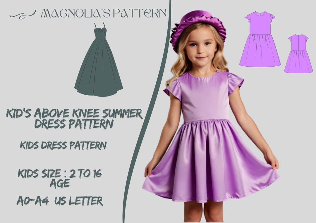 Kids Summer Dress Pattern,pdf Kids Dress Sewing Pattern,children Dress ...