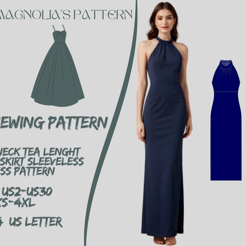 Halter Dress Pattern - Etsy