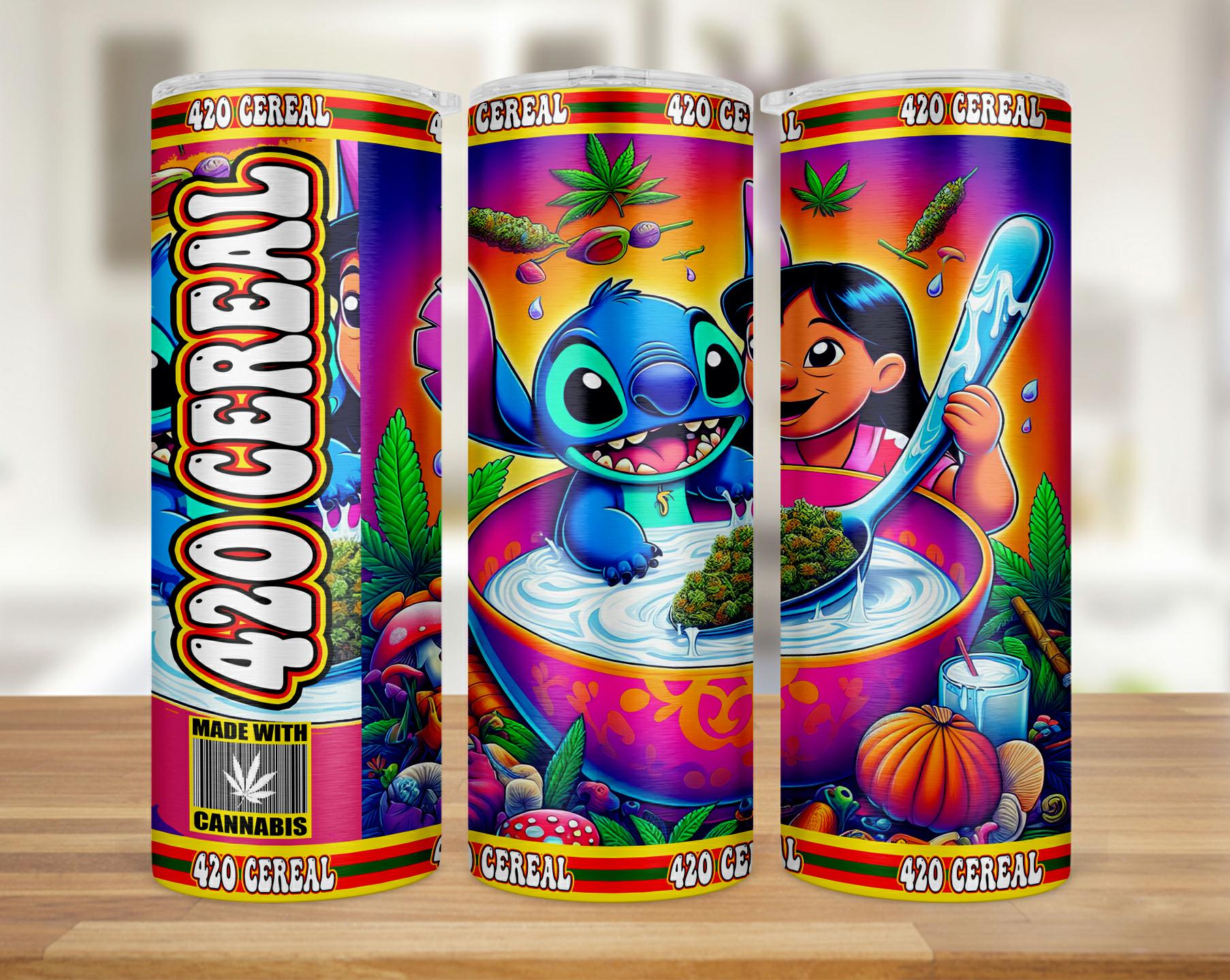 Bundle 420 Cereal Cartoon Duo, Weed Cereal, Funny 20oz Weed Tumbler ...