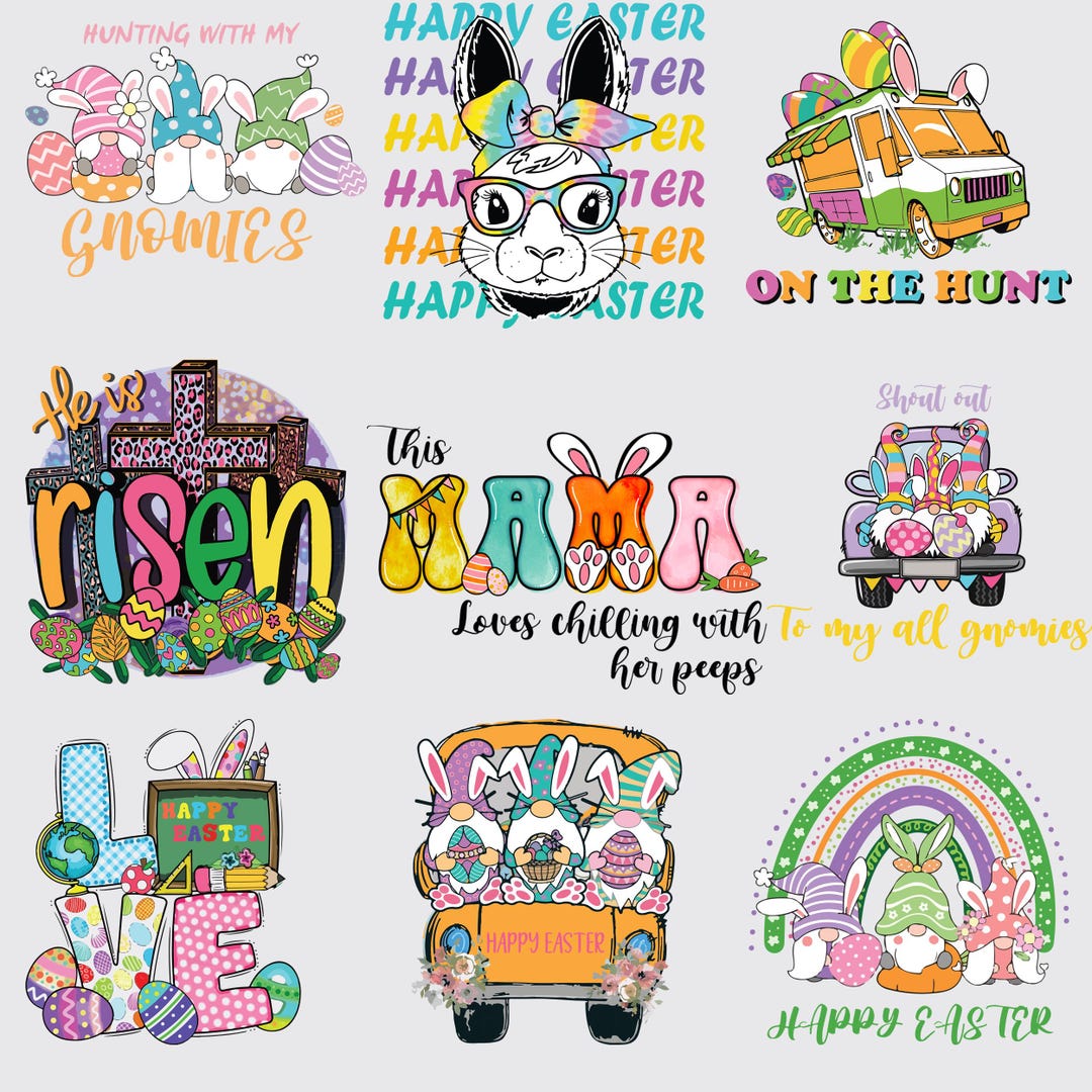 Easter Mega Bundle Png, Retro Easter Png Bundle, Christian Easter Png ...