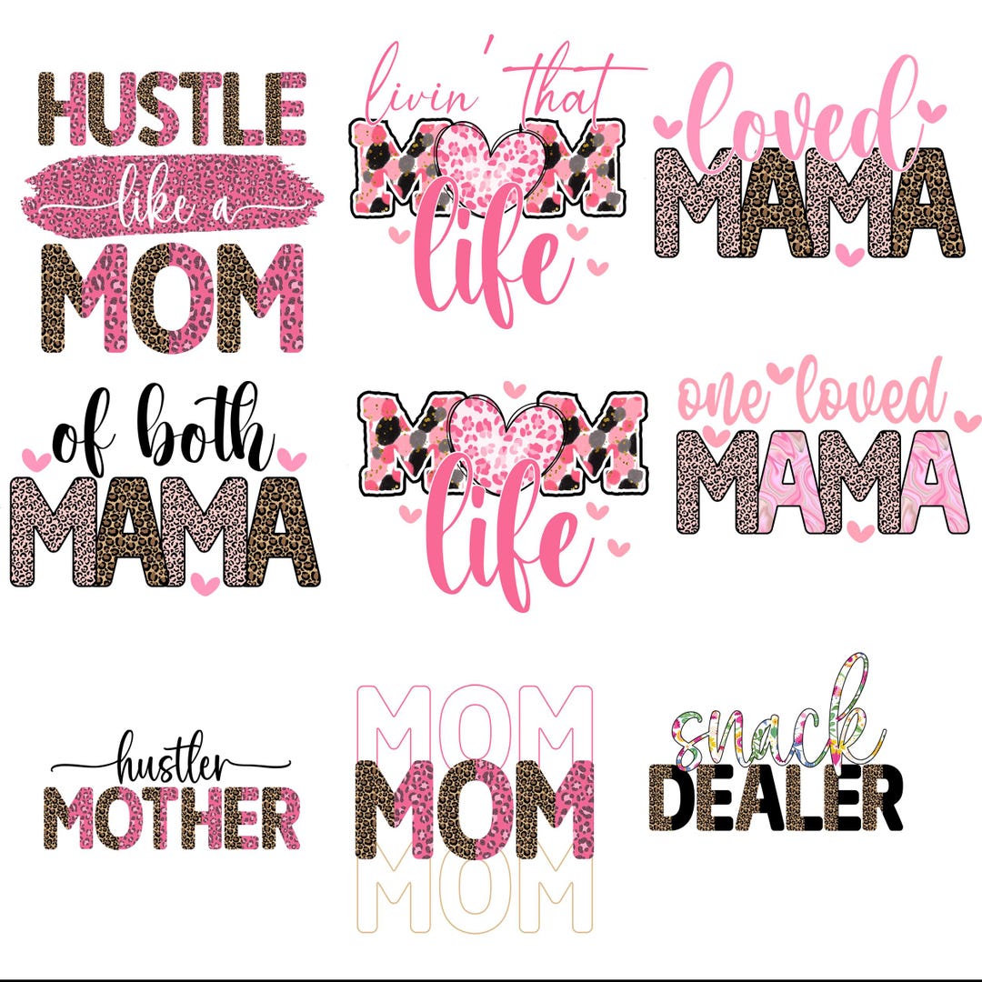 Pink Mama Png Bundle, Matching Mama Mini Png, Mama Doodles Png, Mama ...