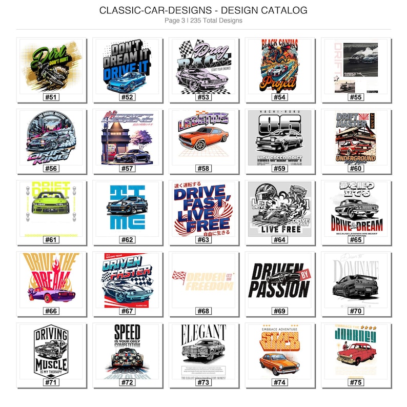 Classic-car-designs DTF Transfers - Vintage Vehicles Ready to Press ...