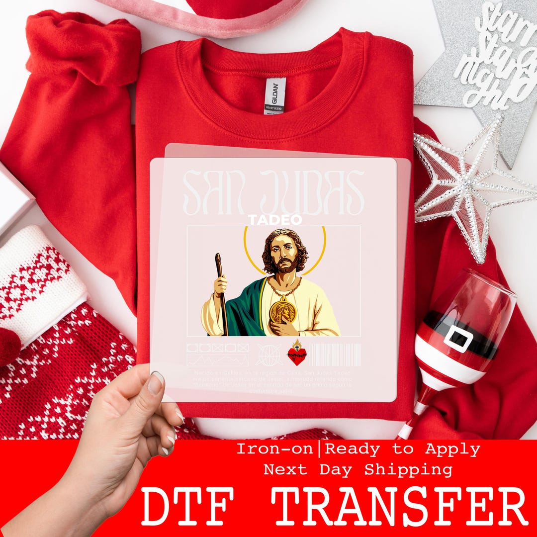 Saint Jude Thaddeus Religious Icon Vintage DTF Transfer, Church Group ...