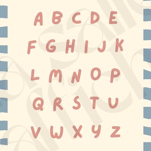 Alphabet Print (pink & Blue), Abcs, Playroom Printable Wall Art, Kids ...