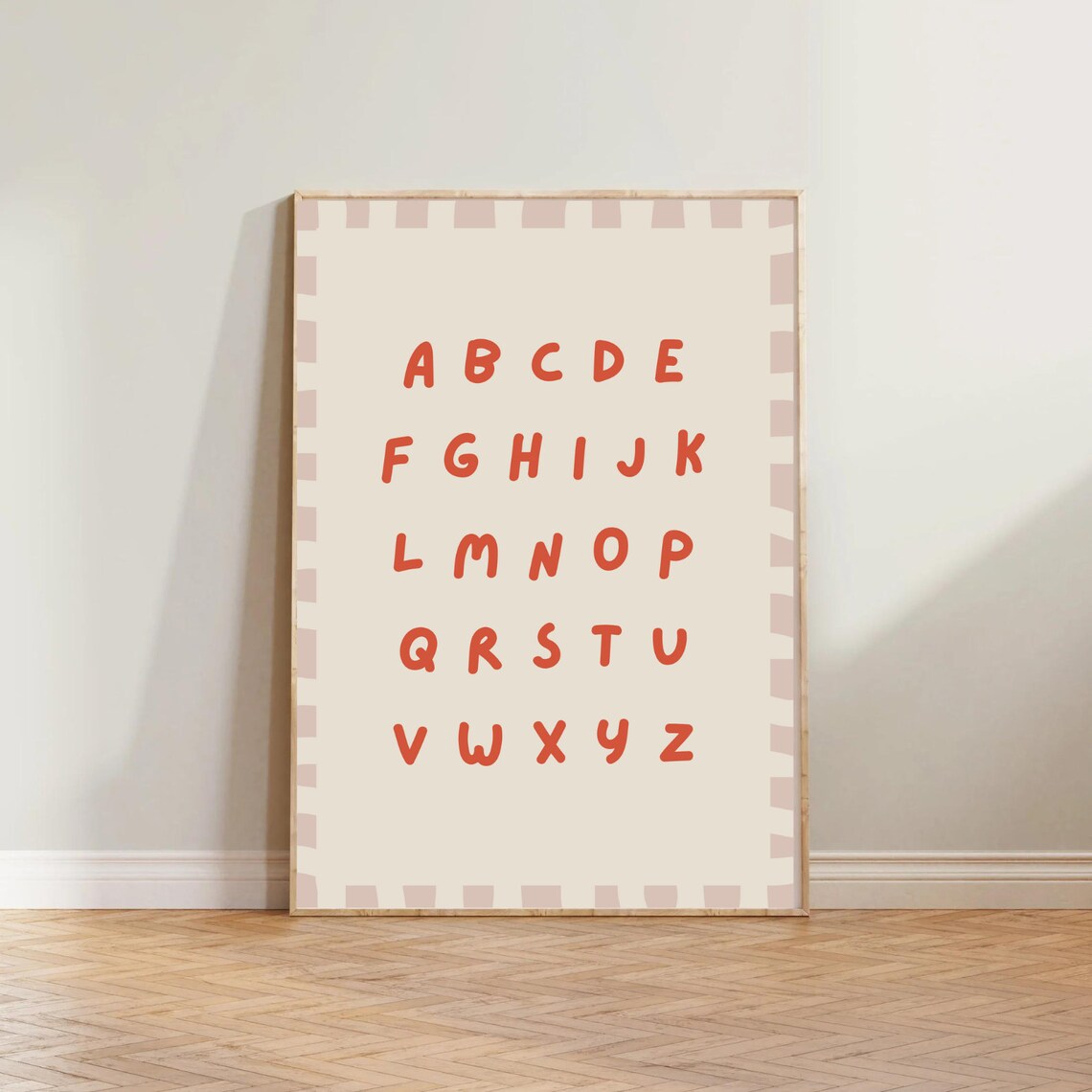 Alphabet Print (pink & Red), Abcs, Playroom Printable Wall Art, Kids ...