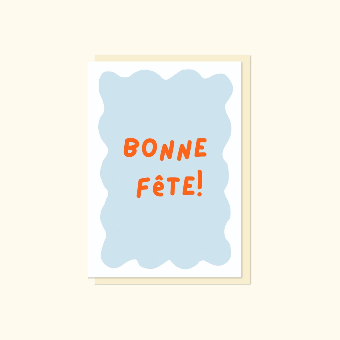 Carte 'bonne Fête' (blue & Red), 'happy Birthday' Folded 5x7 Card ...