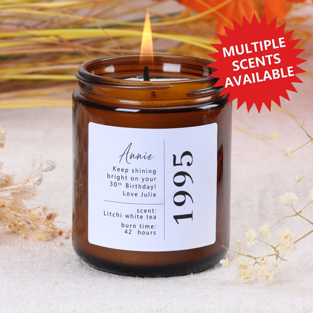 Personalised Birthday Gift Candle: Birth Date, Custom Message - Etsy