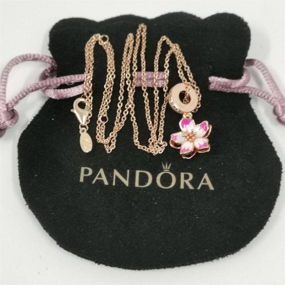 Pandora Cherry Blossom Pendant Necklace Set 60cm Etsy