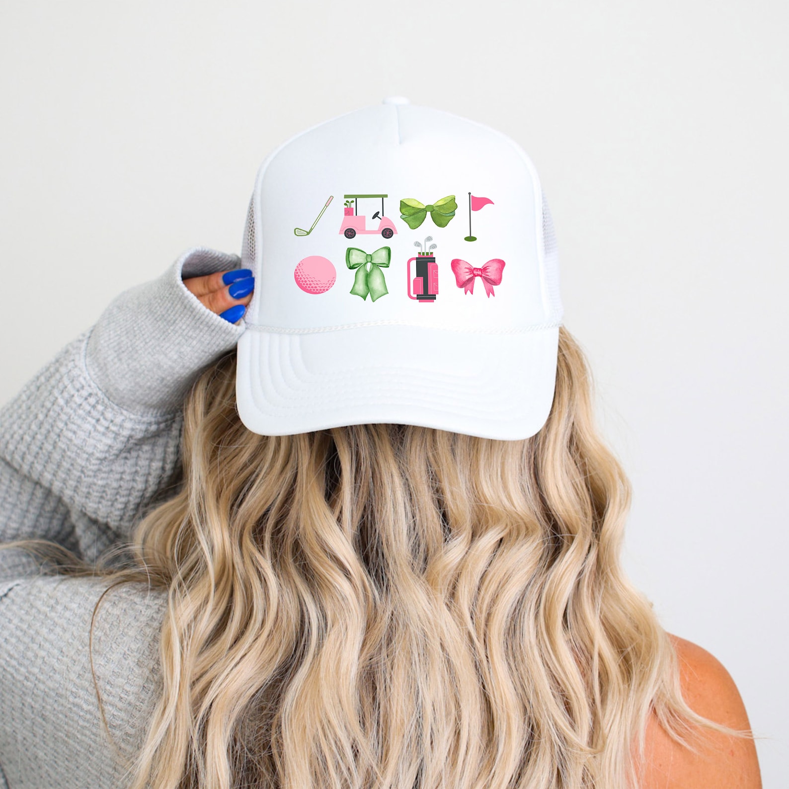 Girly Graphic Golf Trucker Hat for Women and Teens Summer Golfing ...