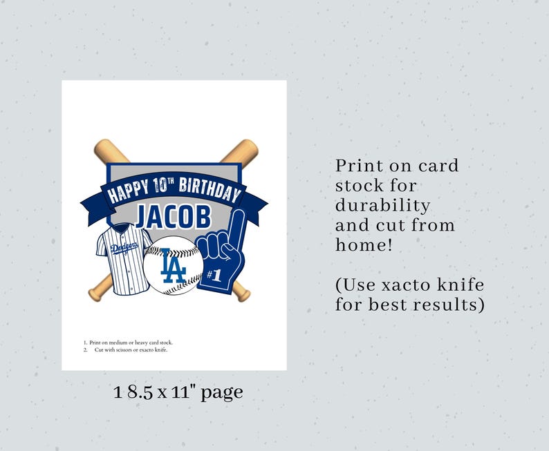 Personalized Baseball Topper, Cake Topper Pdf, Digital Download ...