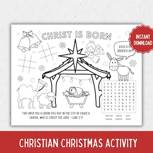 Christian Christmas Activity Sheet, Instant Download, Pdf Download ...