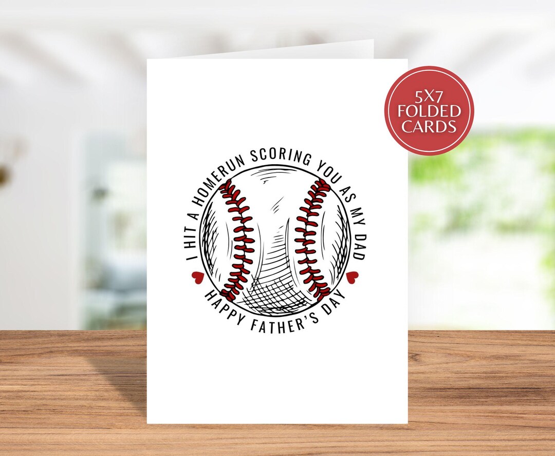 Baseball Father's Day Card, Printable Father's Day Card, PDF Download ...