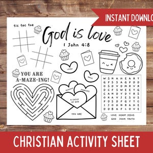 Christian Activity Sheet, Instant Download, Pdf, Christian Printable ...