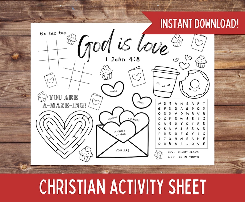 Christian Activity Sheet, Instant Download, Pdf, Christian Printable ...