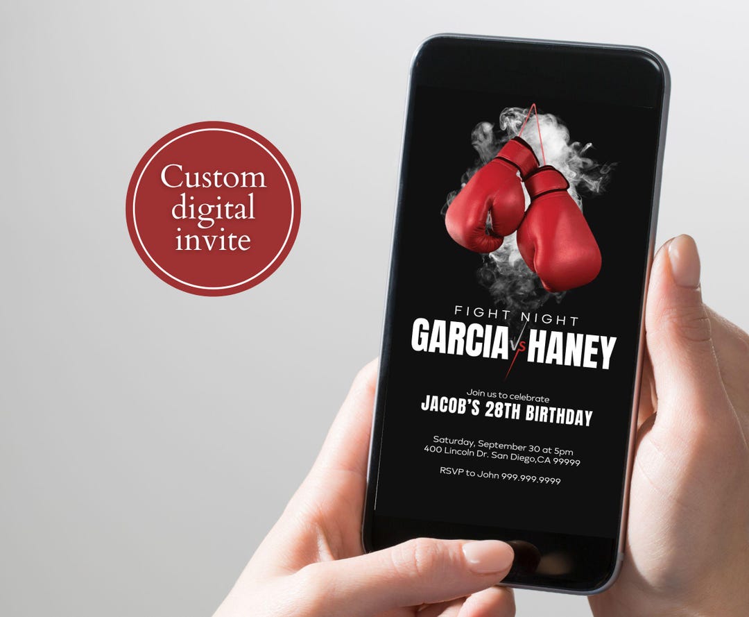 Custom Boxing Invite, Digital Invite, Text Invitation, Fight Night ...