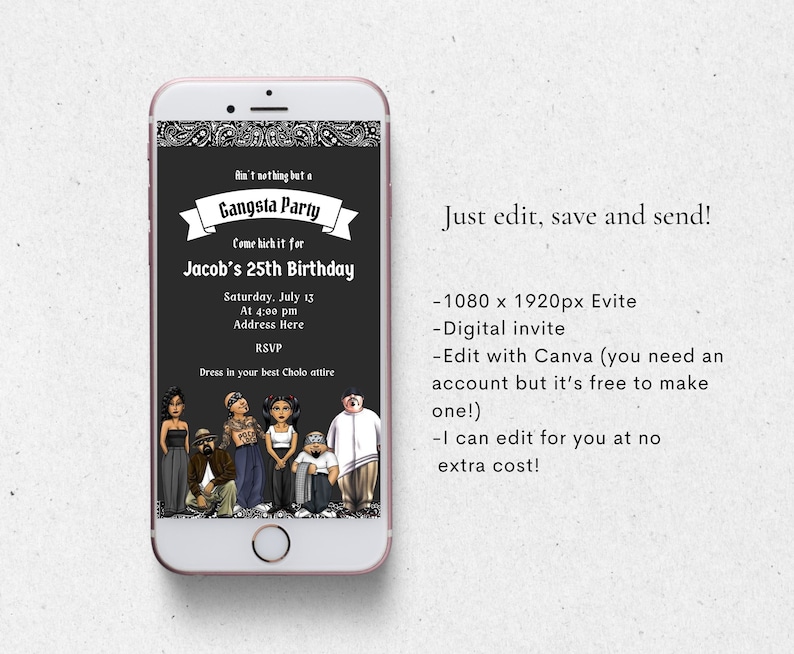 Editable Cholo Invite, Digital Invite, Digital Download, Cholo Party ...